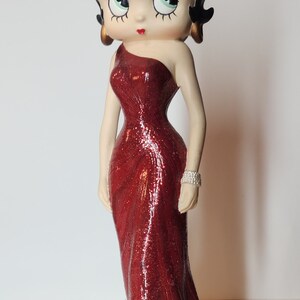 Vintage Betty Boop Lady in Red Figurine. Betty Boop in a Red Dress.inc ...