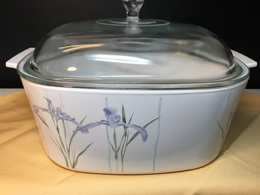 Corning Ware Casserole Dish IRIS Pattern A-5-B 5 Liter Lid P - Etsy