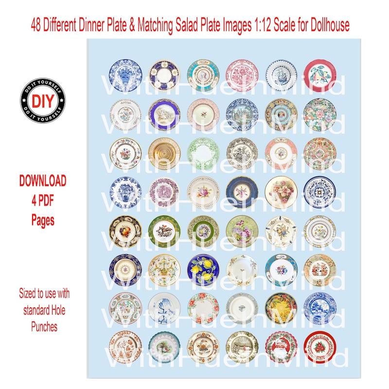 1 1/12 Scale Plates - Etsy