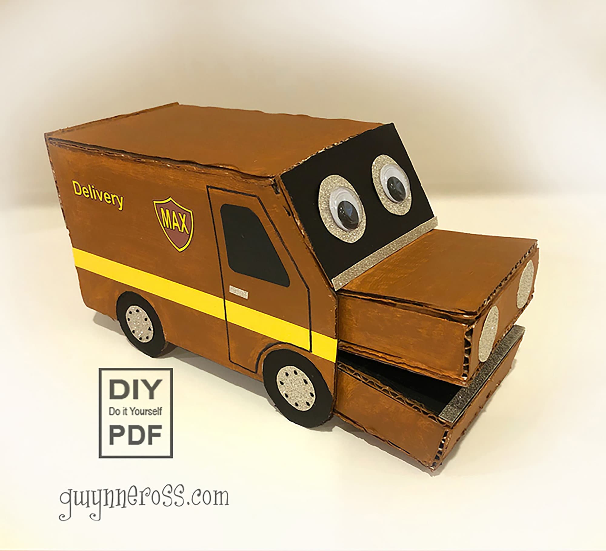 Truck Hand Puppet DIY PDF Kids Craft Preschool Paint Recycle Cardboard ...