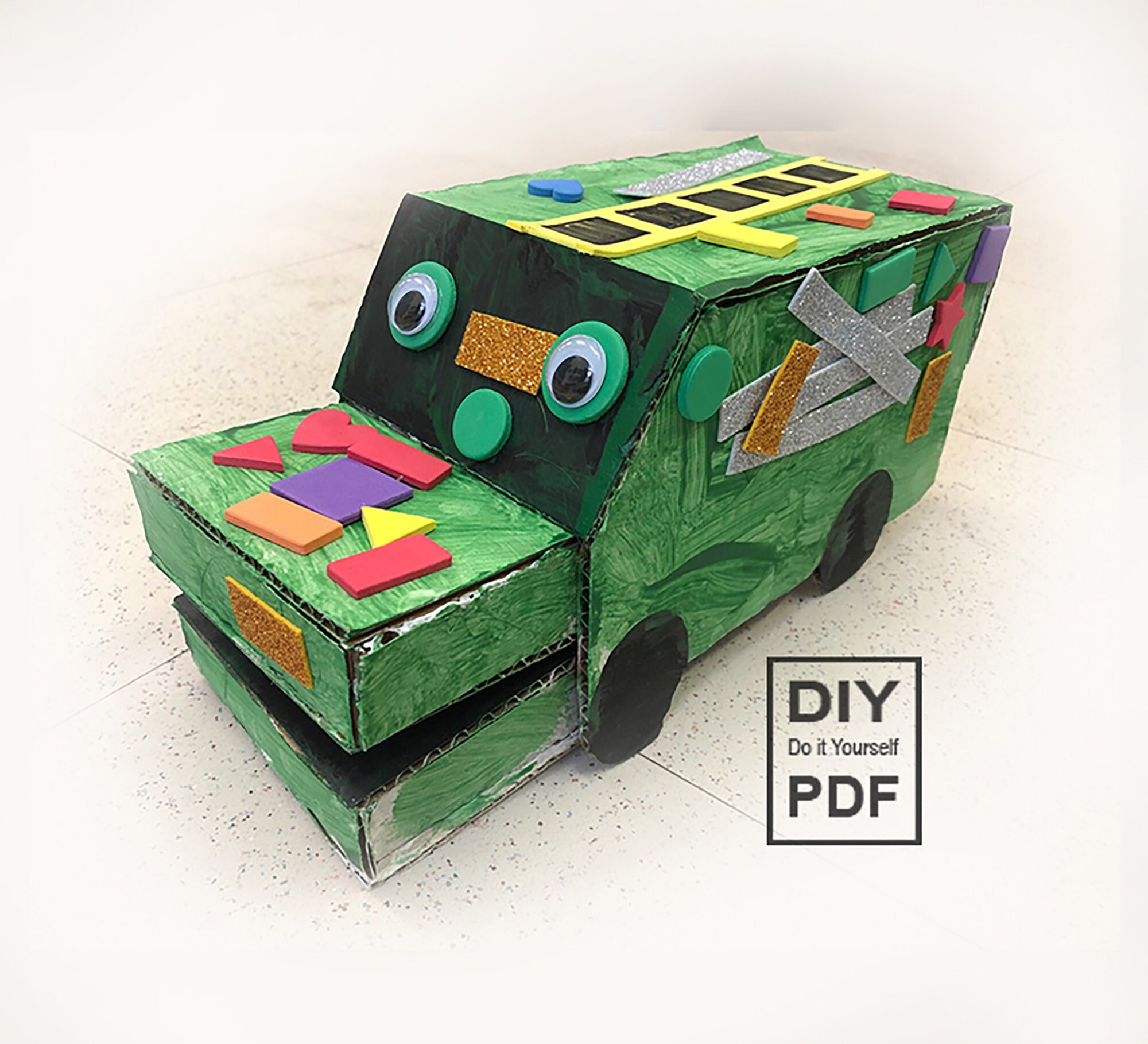 Truck Hand Puppet DIY PDF Kids Craft Preschool Paint Recycle Cardboard ...