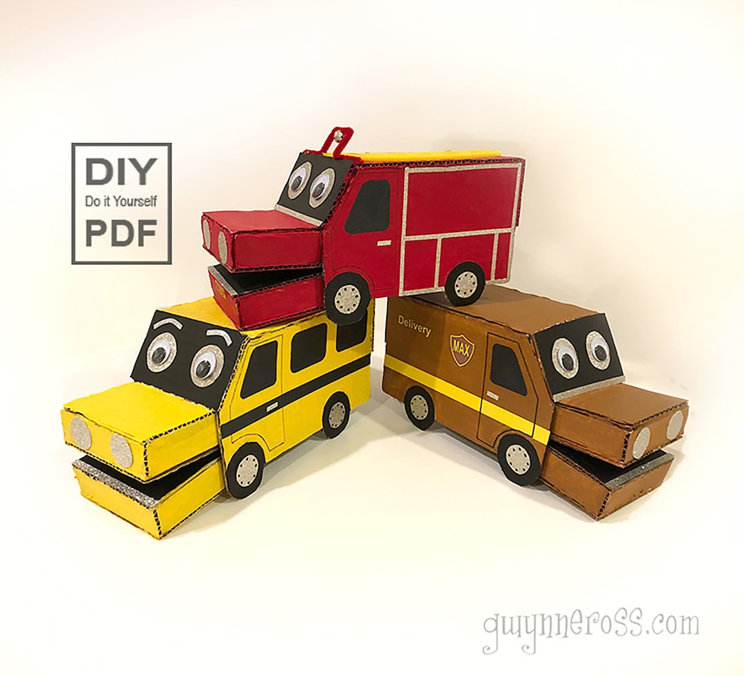 Truck Hand Puppet DIY PDF Kids Craft Preschool Paint Recycle Cardboard ...