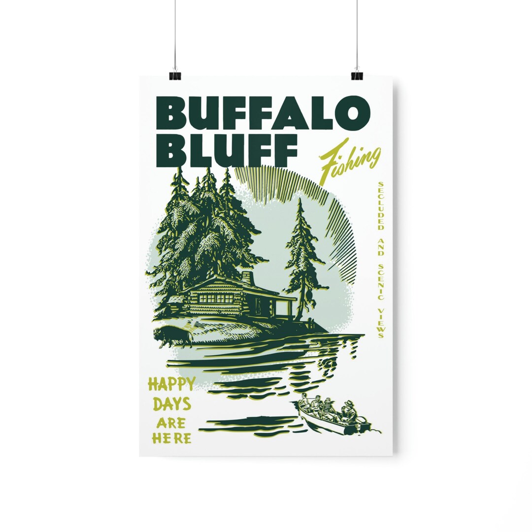 Buffalo Bluff Fishing Retro Premium Matte Vertical Poster - Etsy
