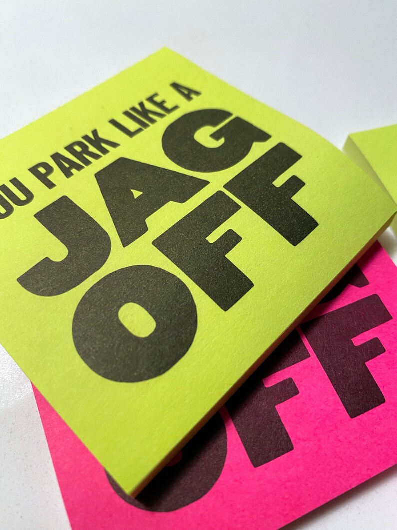 You Park Like A Jag off Sticky Notes - Etsy