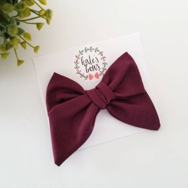 Maroon Hair Bow - Etsy