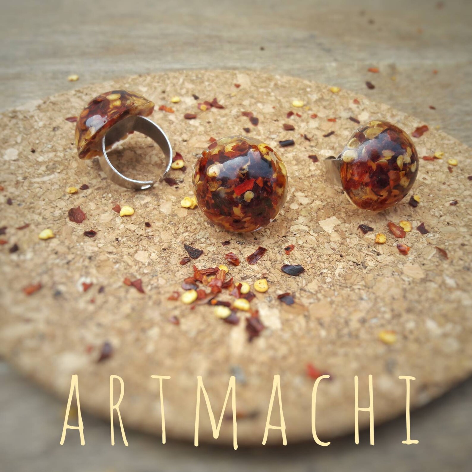 Handmade Resin Rings Chili Pepper Rings Real Chili Pepper - Etsy