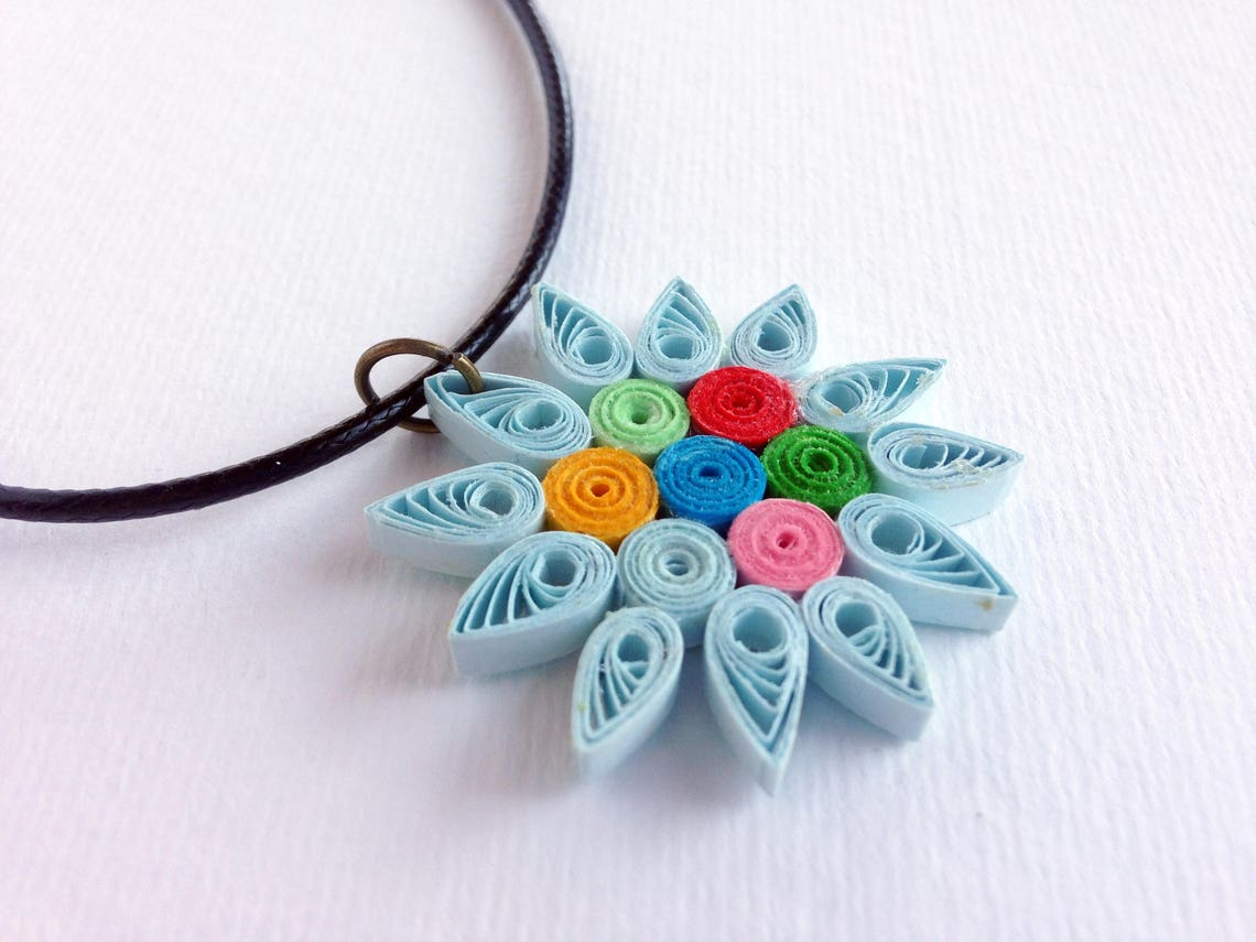 Paper Quilled Necklace, Paper Quilling Jewelry, Quilled Jewelry, Paper ...