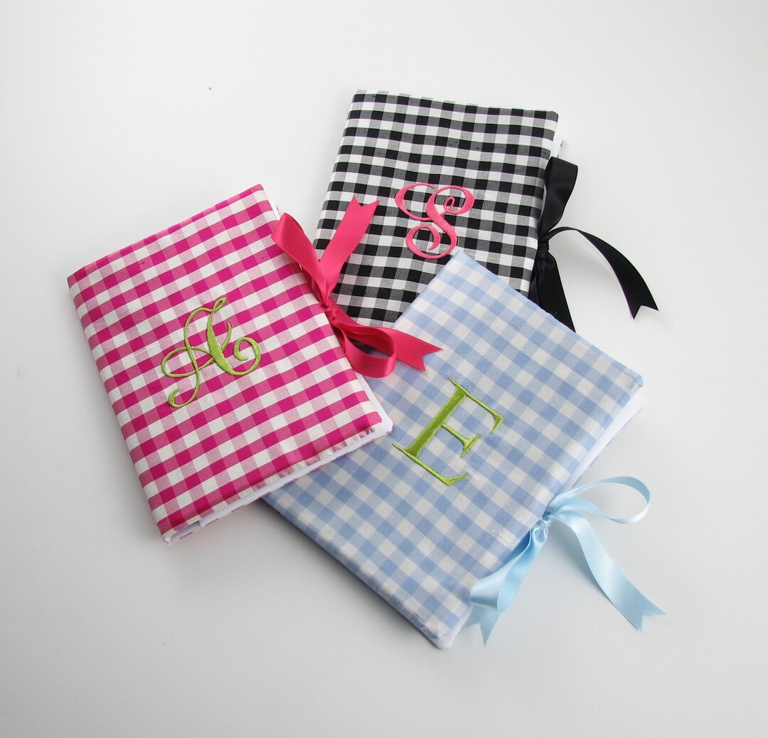 SALE 4x6 Photo Album, Gingham Silk Photo Album, Personalized Photo ...