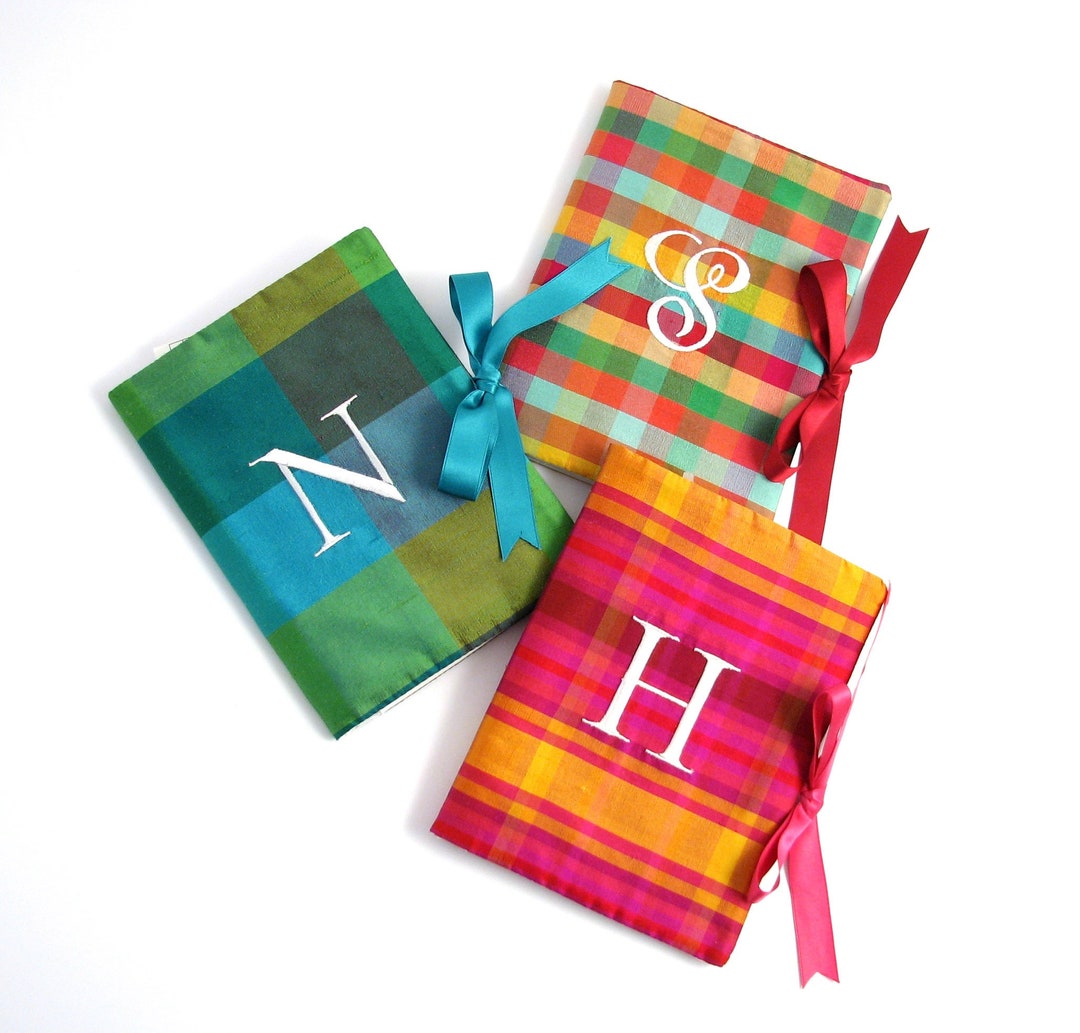 SALE 4x6 Photo Album, Plaid Silk Photo Album, Personalized Photo Album ...