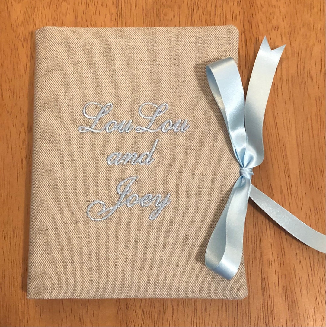 Personalized Wedding Album, Engagement Photo Album, Monogram Linen ...