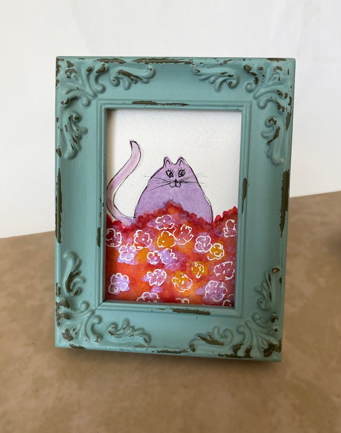 Original Watercolor Art Mini Painting Collectible Miniature - Etsy