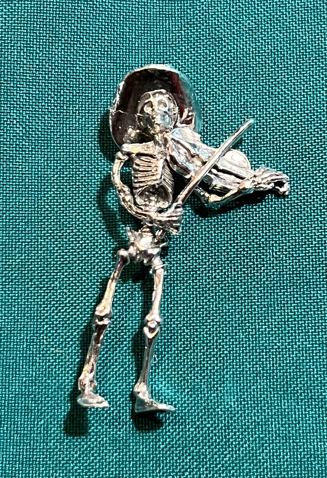 Charlie, Cowboy Playing the Fiddle, Sterling Silver Skeleton Pendant ...