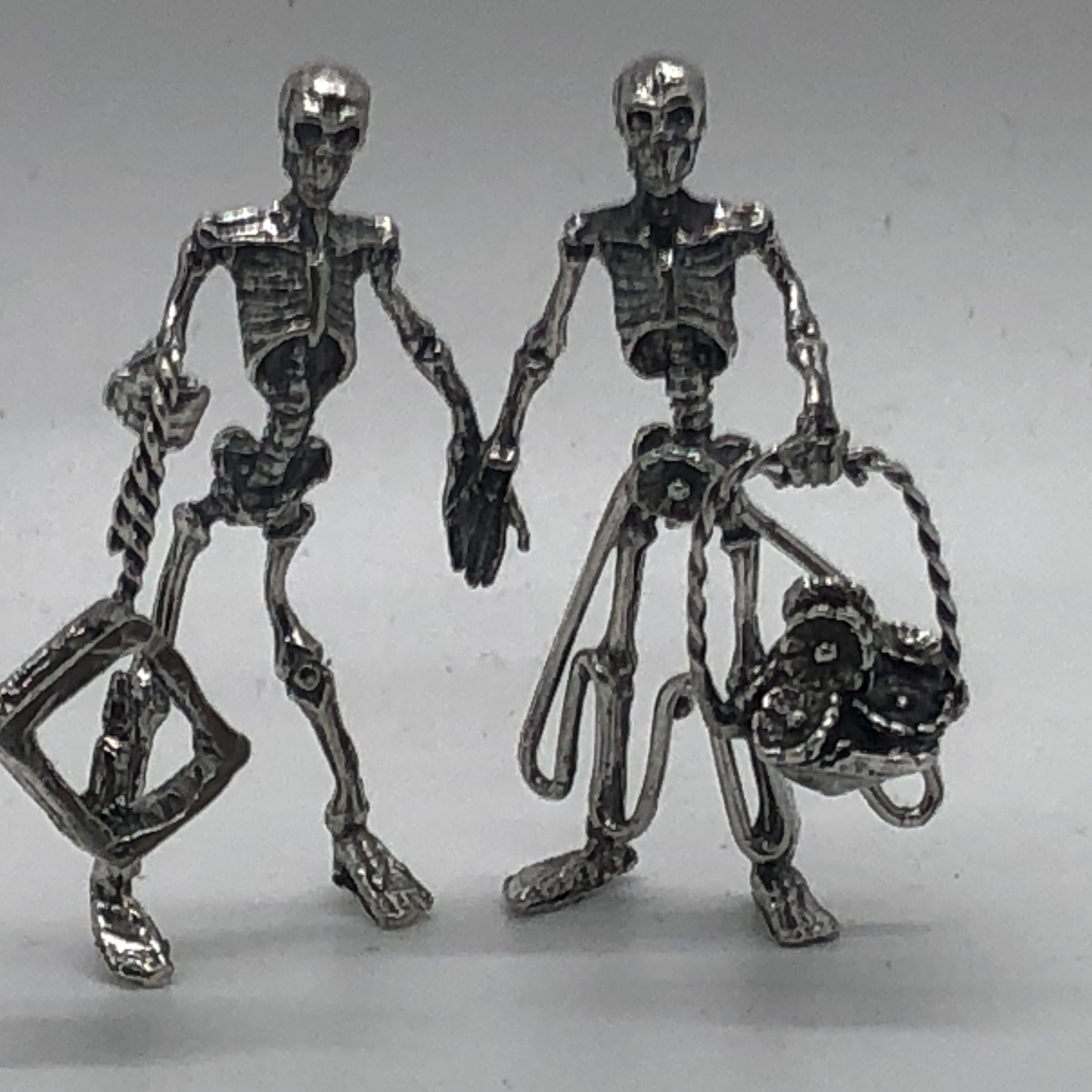 Nativity Set, Sterling Silver Skeletons, 36 Separate Pieces: Mary ...