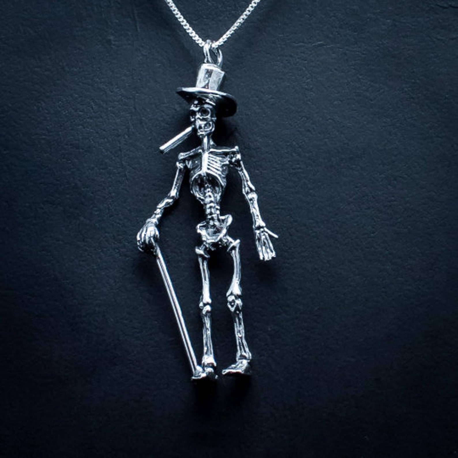 El Samedi Calaca, Sterling Silver Skeleton With Top Hat, Cigar, and ...
