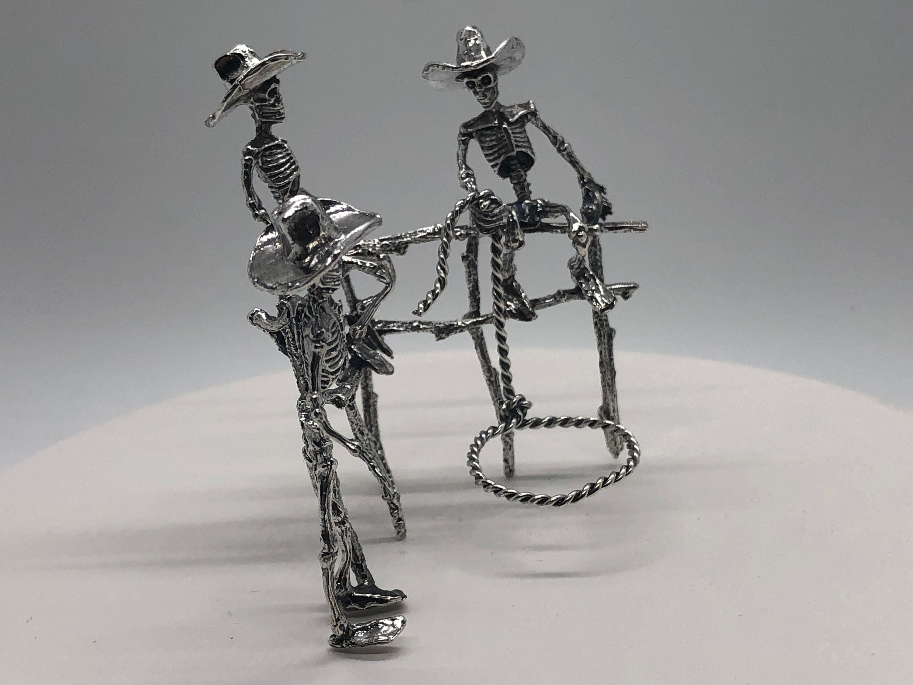 End of the Day SS Skeleton Sculpture Featuring Three Cowboy - Etsy