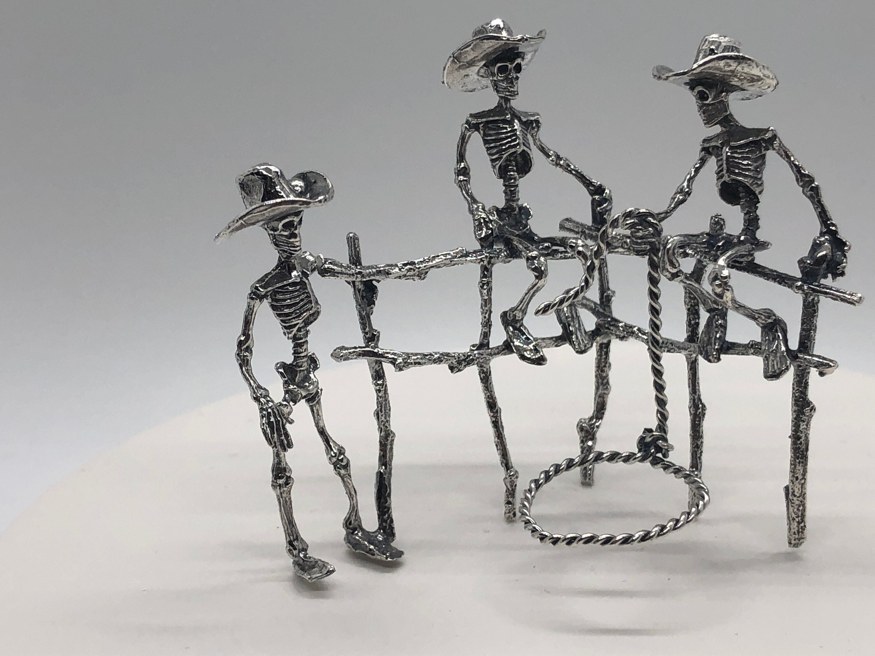 End of the Day SS Skeleton Sculpture Featuring Three Cowboy - Etsy