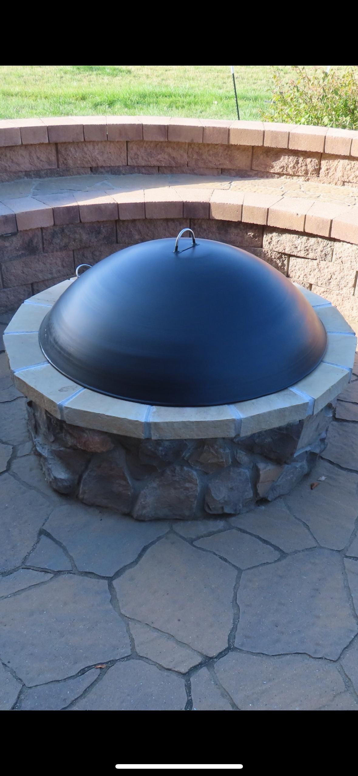 Dome Fire Pit Lid Cover, Carbon Steel Snuffer, Heat Resistant - Etsy