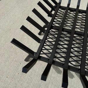 Rectangle Fire Pit Grate, Heavy Fire Pit Wood Insert Grate, Carbon ...