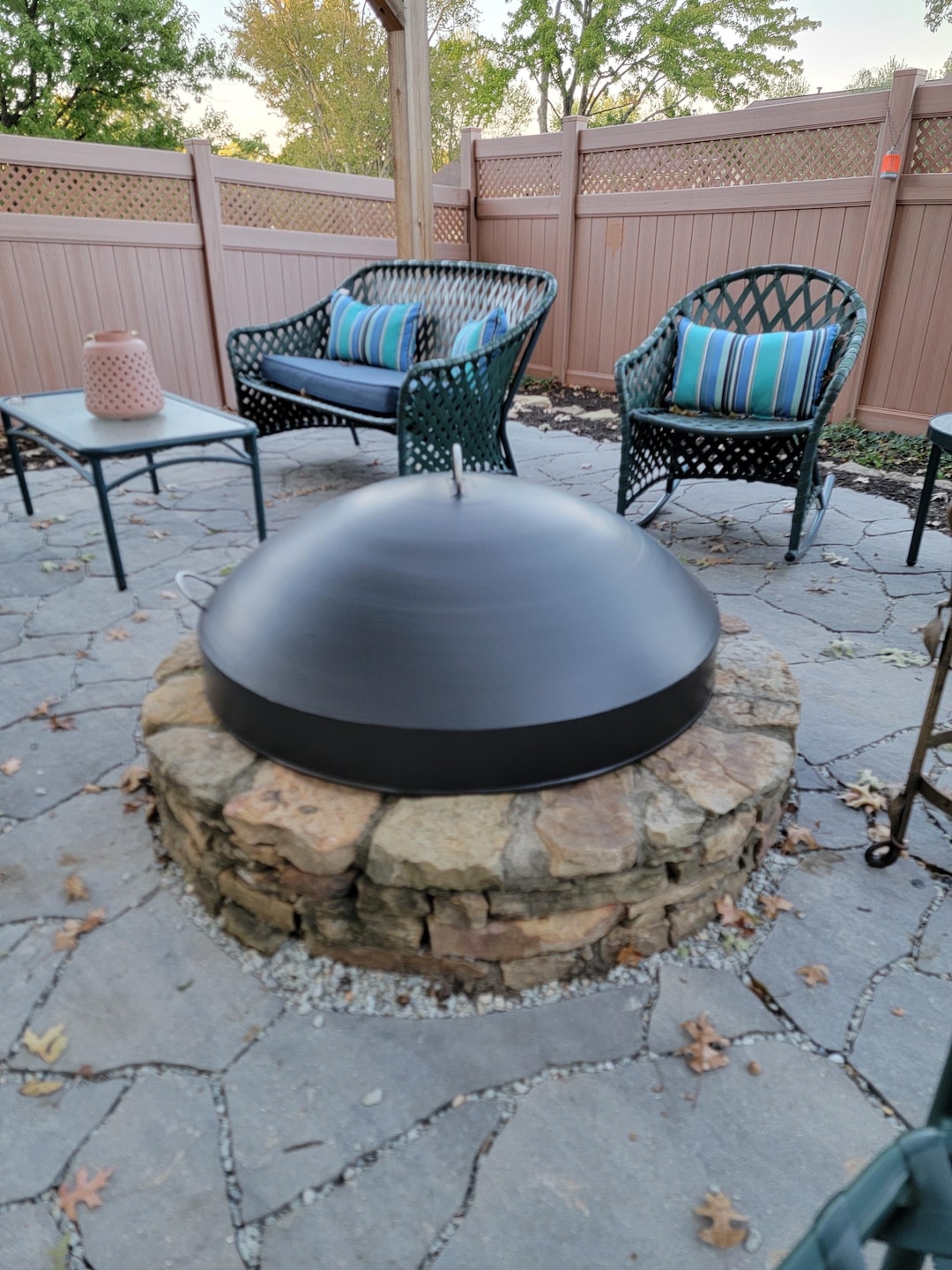Solid Dome Fire Pit Lid Cover, Stainless Steel Fire Pit Snuffer Cover ...