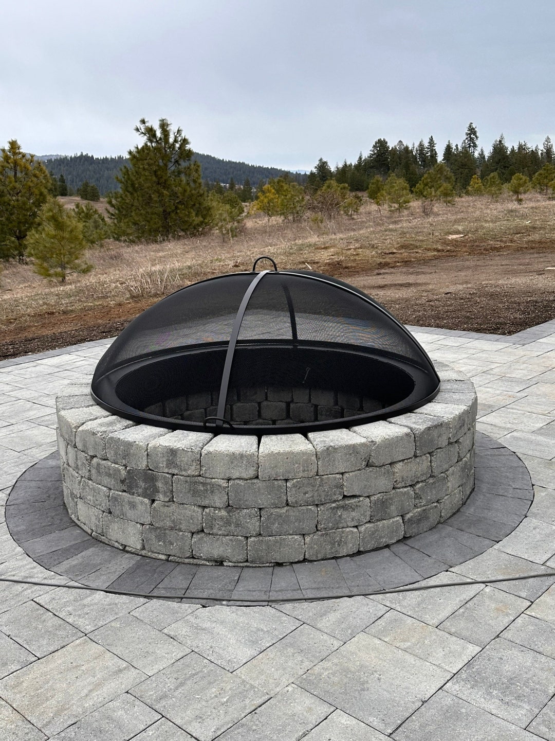 Lift off Dome Fire Pit Safety Screen 304 Stainless Mesh Steel, Round ...