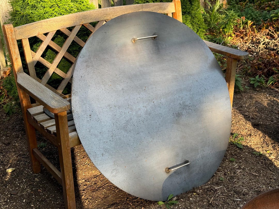Corten Steel Fire Pit Lid: Heavy Duty Snuffer Cover, USA Made - Etsy