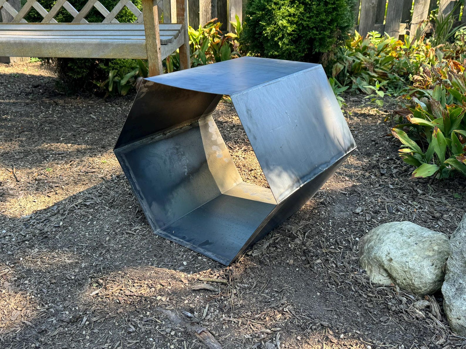Corten Steel Hexagon Log Rack: Modern Firewood Storage, Made in USA - Etsy