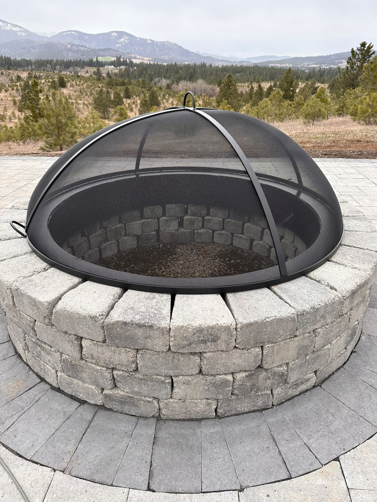 Stainless Steel Fire Pit Screen: Lift off Dome Spark Guard - Etsy