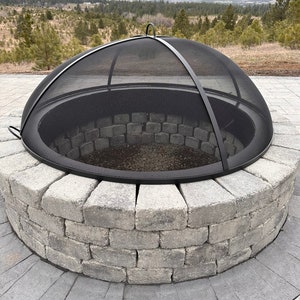 Lift off Dome Fire Pit Safety Screen 304 Stainless Mesh Steel, Round ...