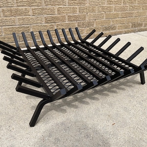 Rectangle Fire Pit Grate, Heavy Fire Pit Wood Insert Grate, Carbon ...