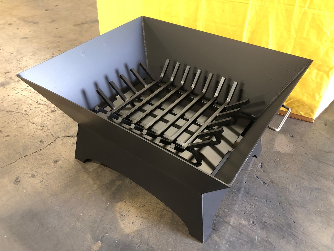 Welded Steel Outdoor Decorative Fire Pit, Modern Backyard Fire Pit, 9 ...