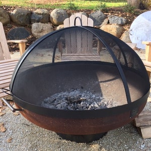 Lift off Dome Fire Pit Safety Screen 304 Stainless Mesh Steel, Round ...