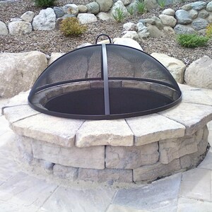 Lift off Dome Fire Pit Safety Screen 304 Stainless Mesh Steel, Round ...