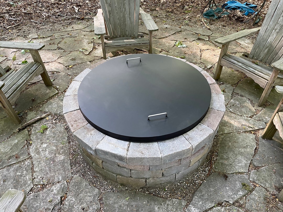 Stainless Steel Fire Pit Lid Cover & Rise Option, Fire Pit Snuffer ...