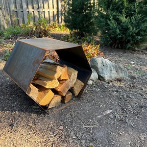Corten Steel Hexagon Log Rack: Modern Firewood Storage, Made in USA - Etsy