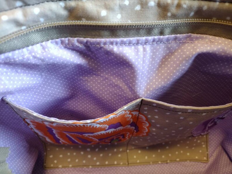 Spring Quilted Zippered Kaffe Fassett Tan and Pink Bag - Etsy