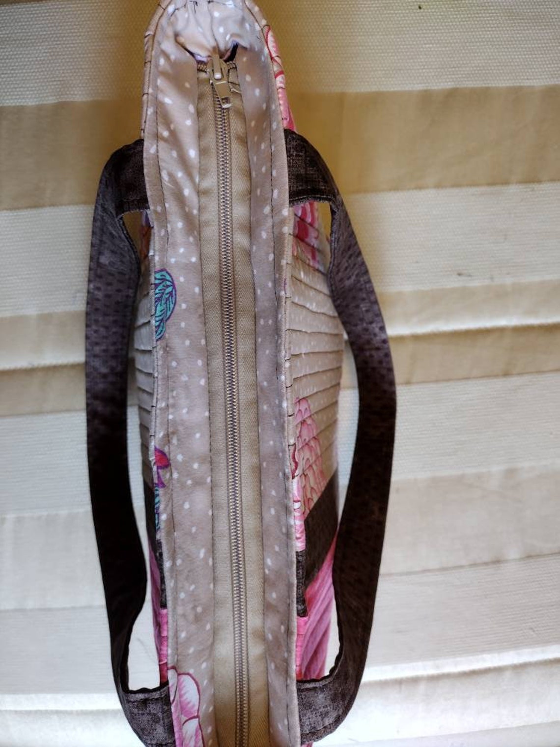 Spring Quilted Zippered Kaffe Fassett Tan and Pink Bag - Etsy