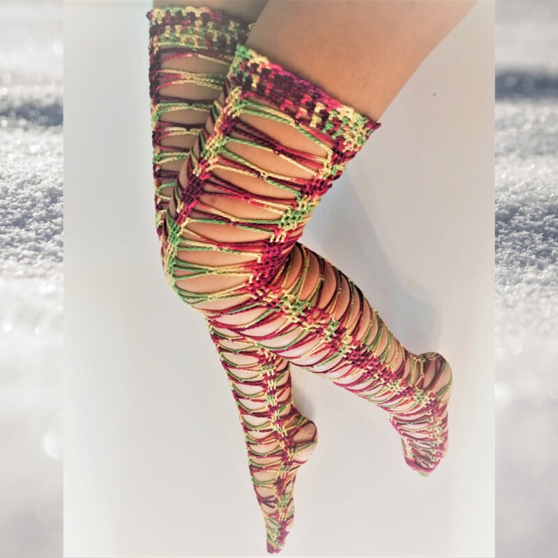 Crochet Socks Thigh High - Etsy