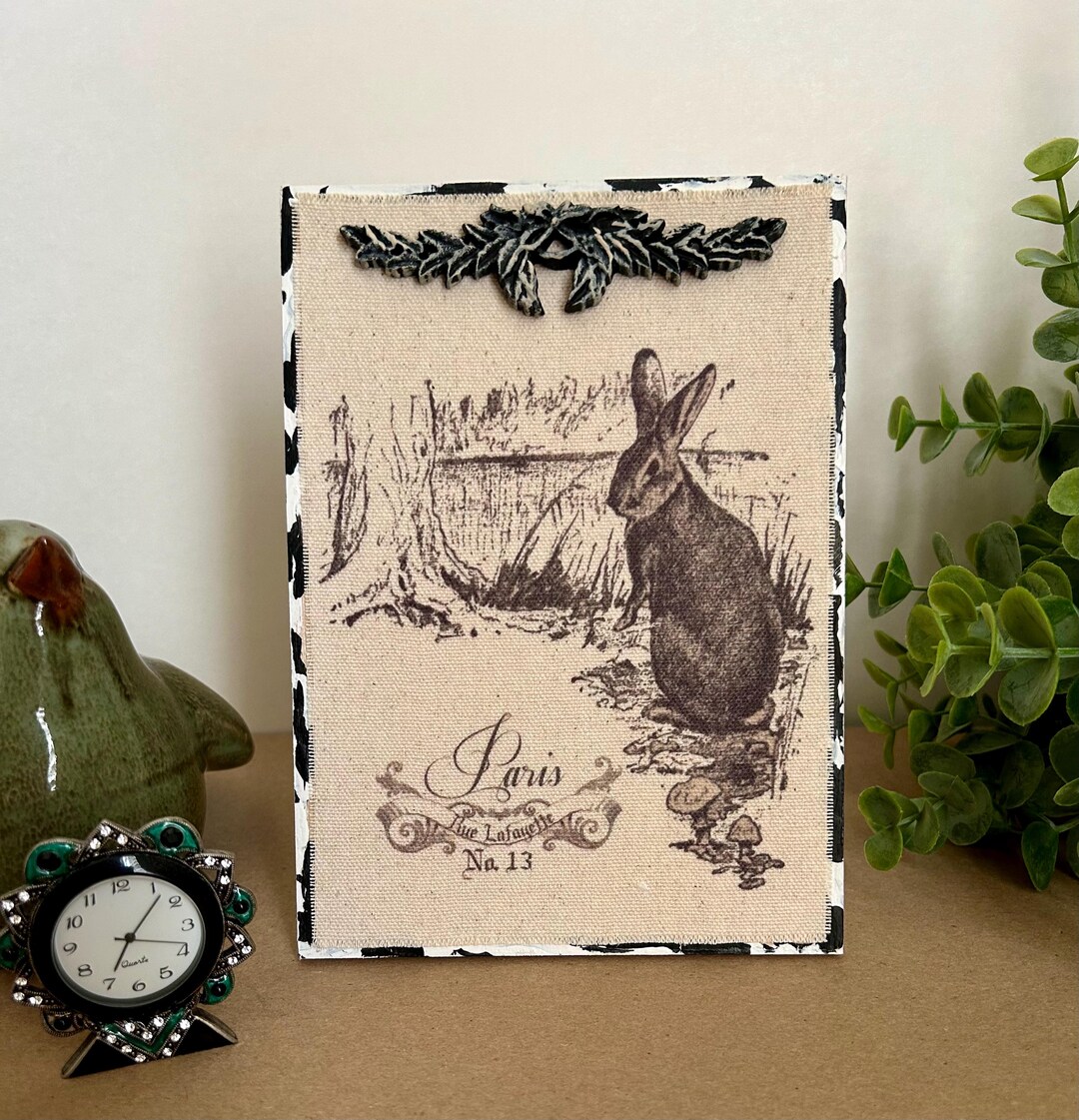 Distressed Vintage French Rabbit, Shabby Chic, French Cottage Tier Tray ...