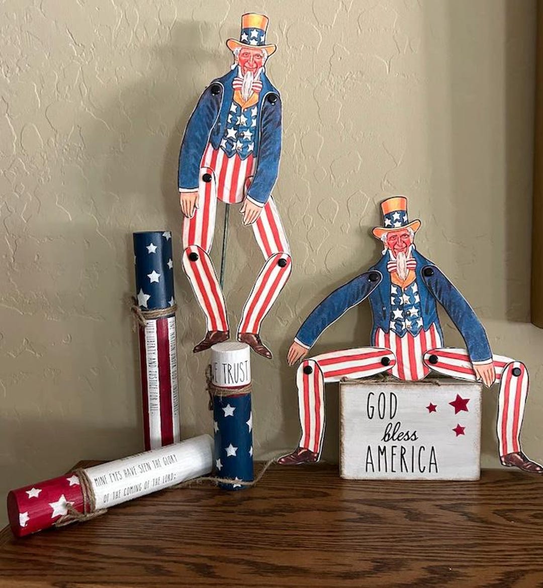 Uncle Sam Stick or Hanging Puppet, Uncle Sam Poke on a Stick or Hanger ...