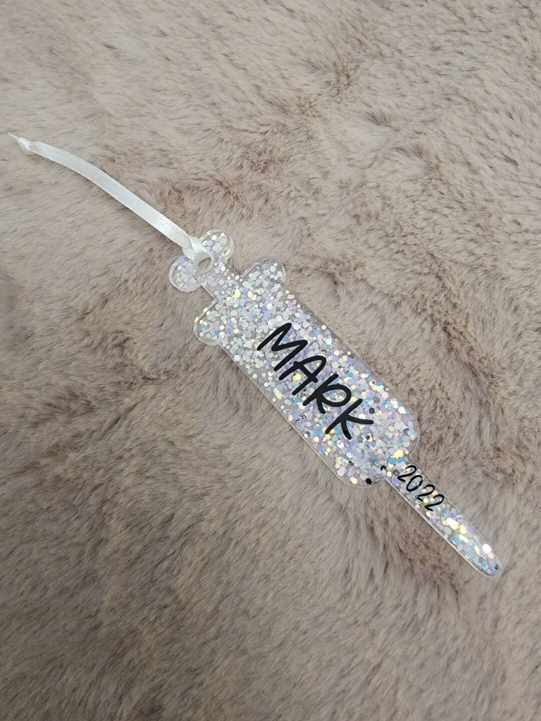 Personalized Glitter Syringe Ornament - Etsy