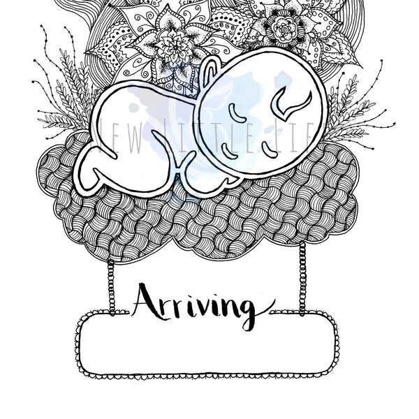 Coloring Page Pregnancy Announcement - Etsy