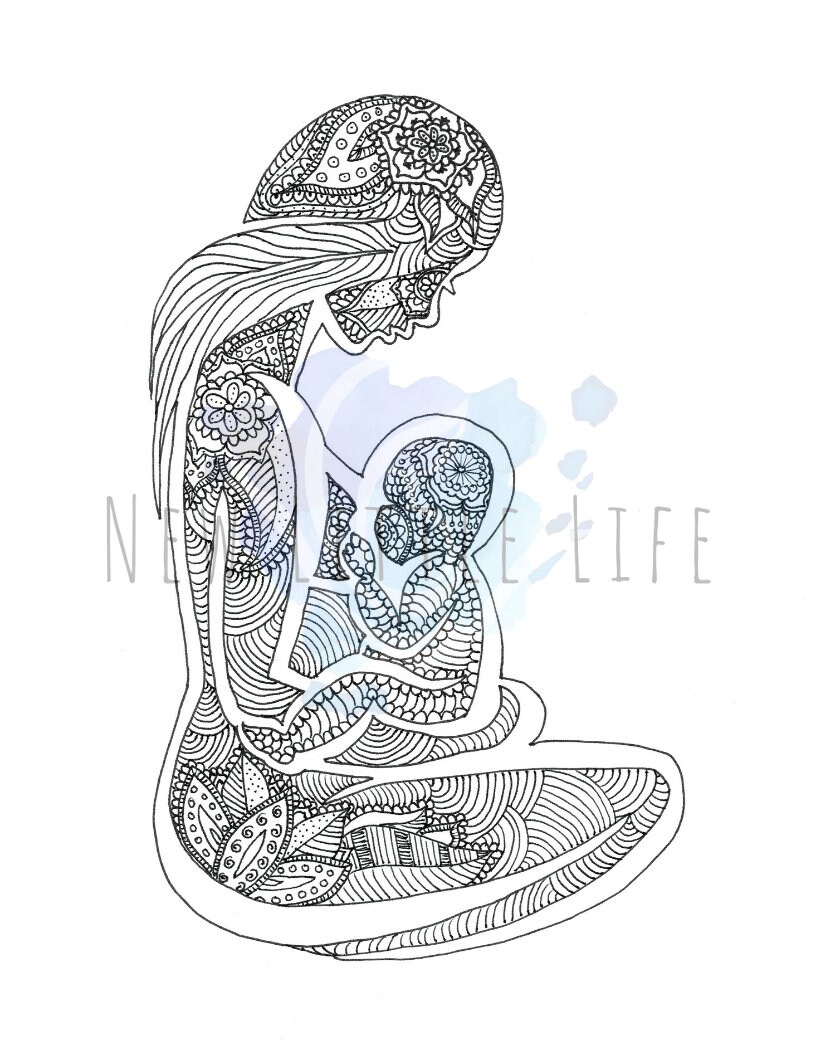 Breastfeeding & Postpartum Coloring Book DIGITAL DOWNLOAD Adult ...