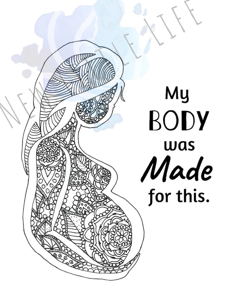 Birth Affirmation Coloring Page DIGITAL DOWNLOAD Adult | Etsy