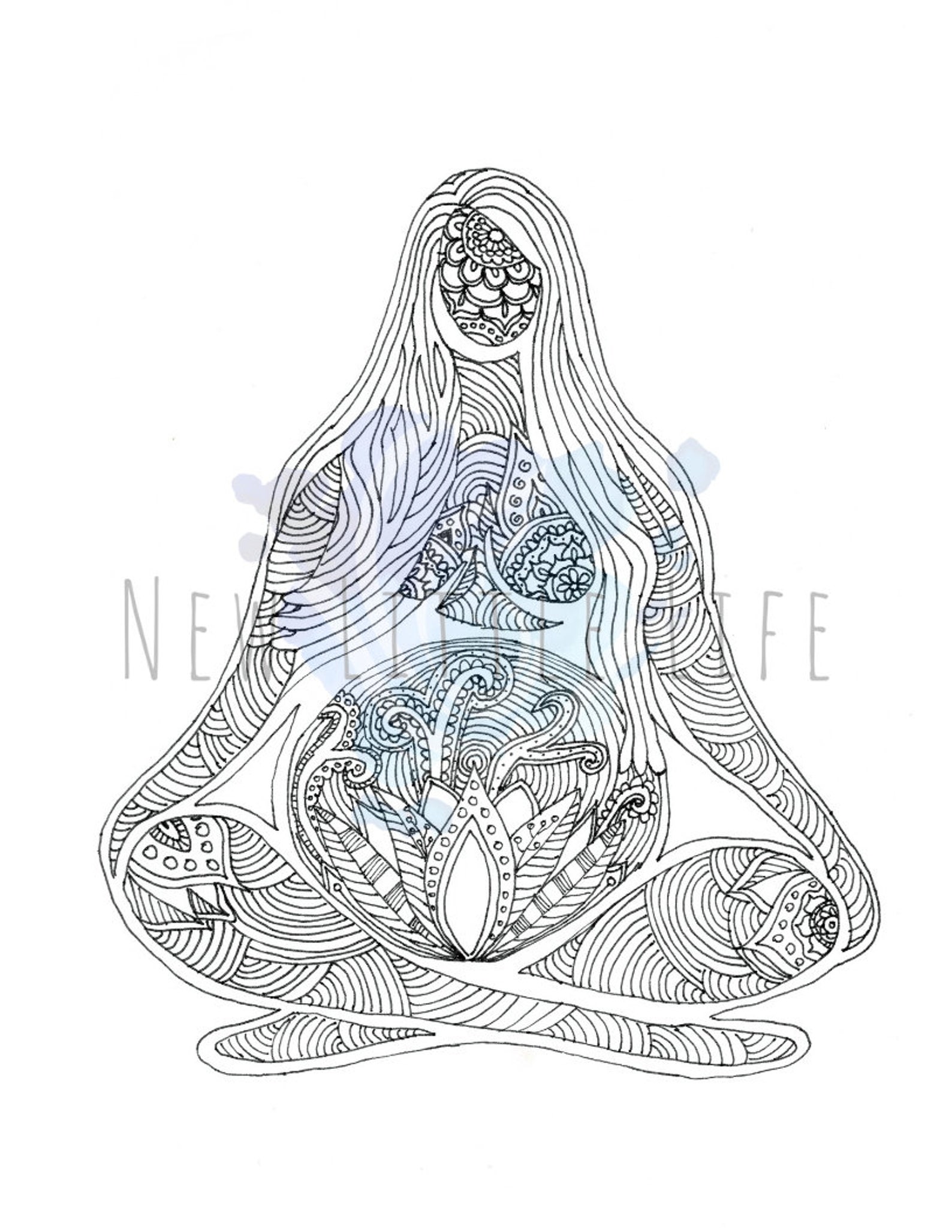 Pregnancy Coloring Page - DIGITAL DOWNLOAD - Birth Art, Adult Coloring ...