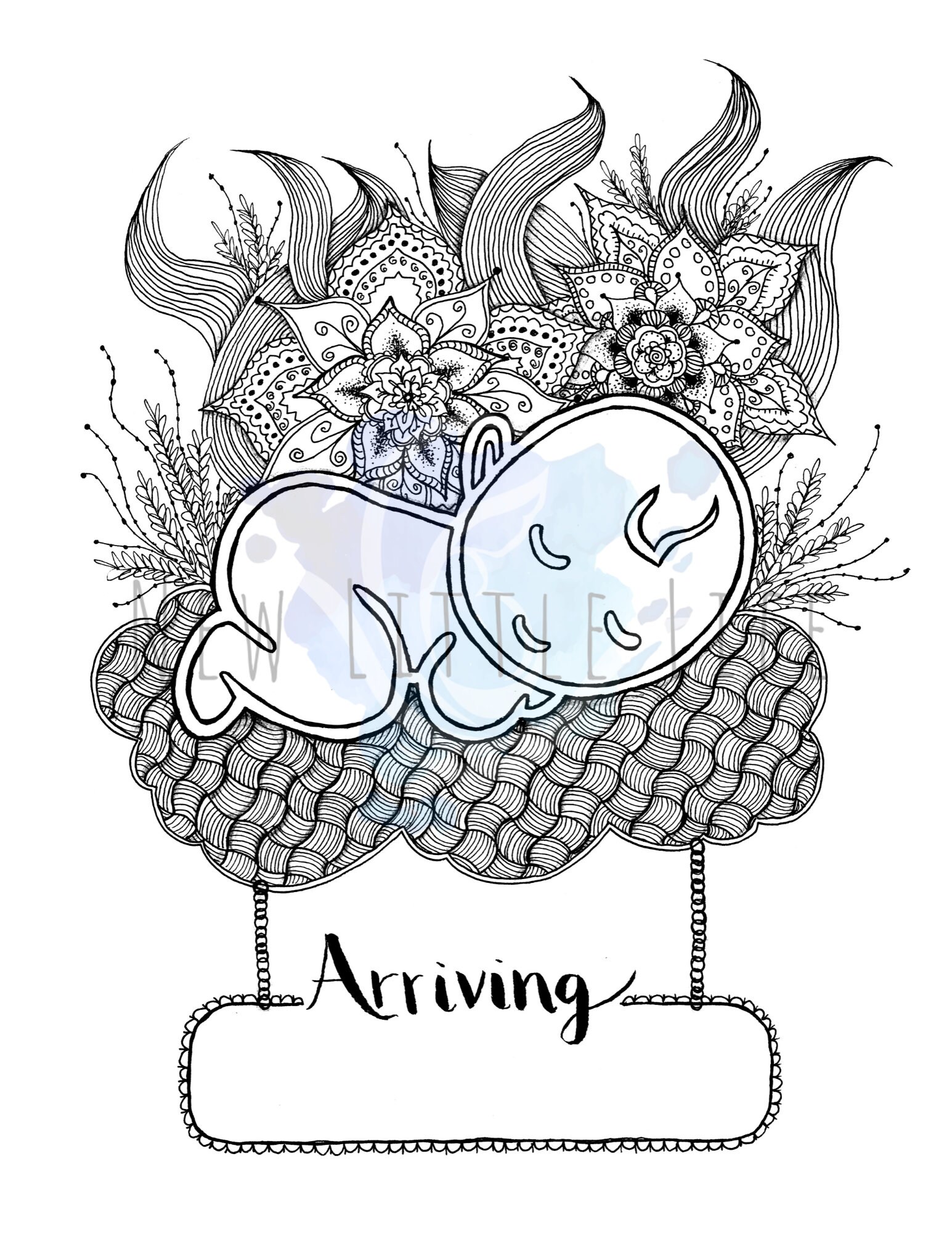 Pregnancy Coloring Book DIGITAL DOWNLOAD Adult Coloring, Birth ...