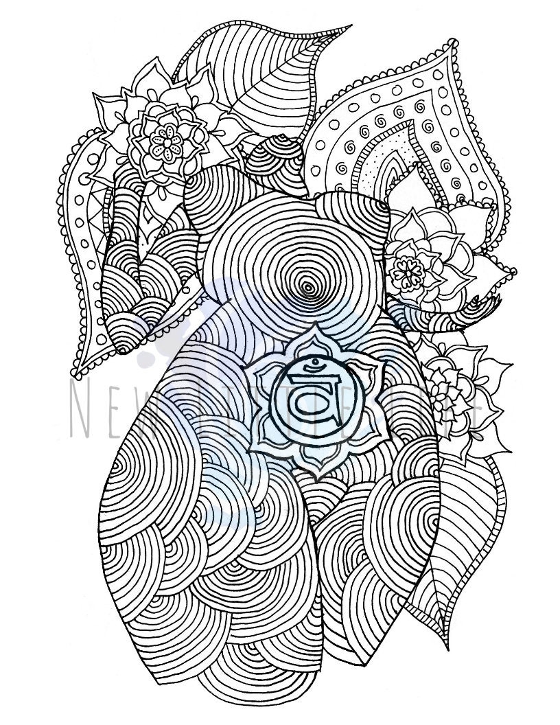 Chakras & Zen Coloring Book DIGITAL DOWNLOAD- Chakra Coloring, Adult ...