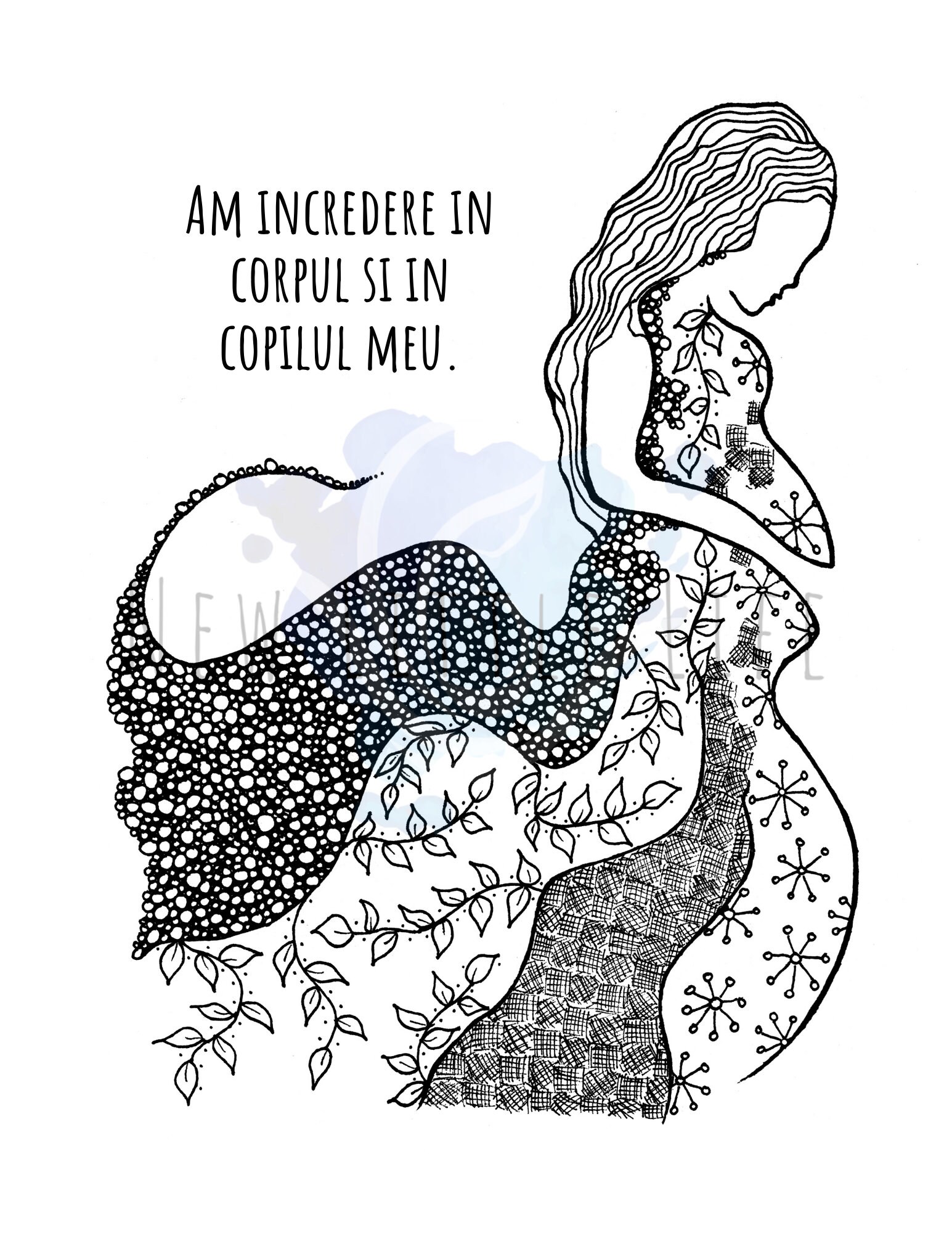 ROMANIAN Birth Affirmation Coloring Book - DIGITAL DOWNLOAD - Romanian ...