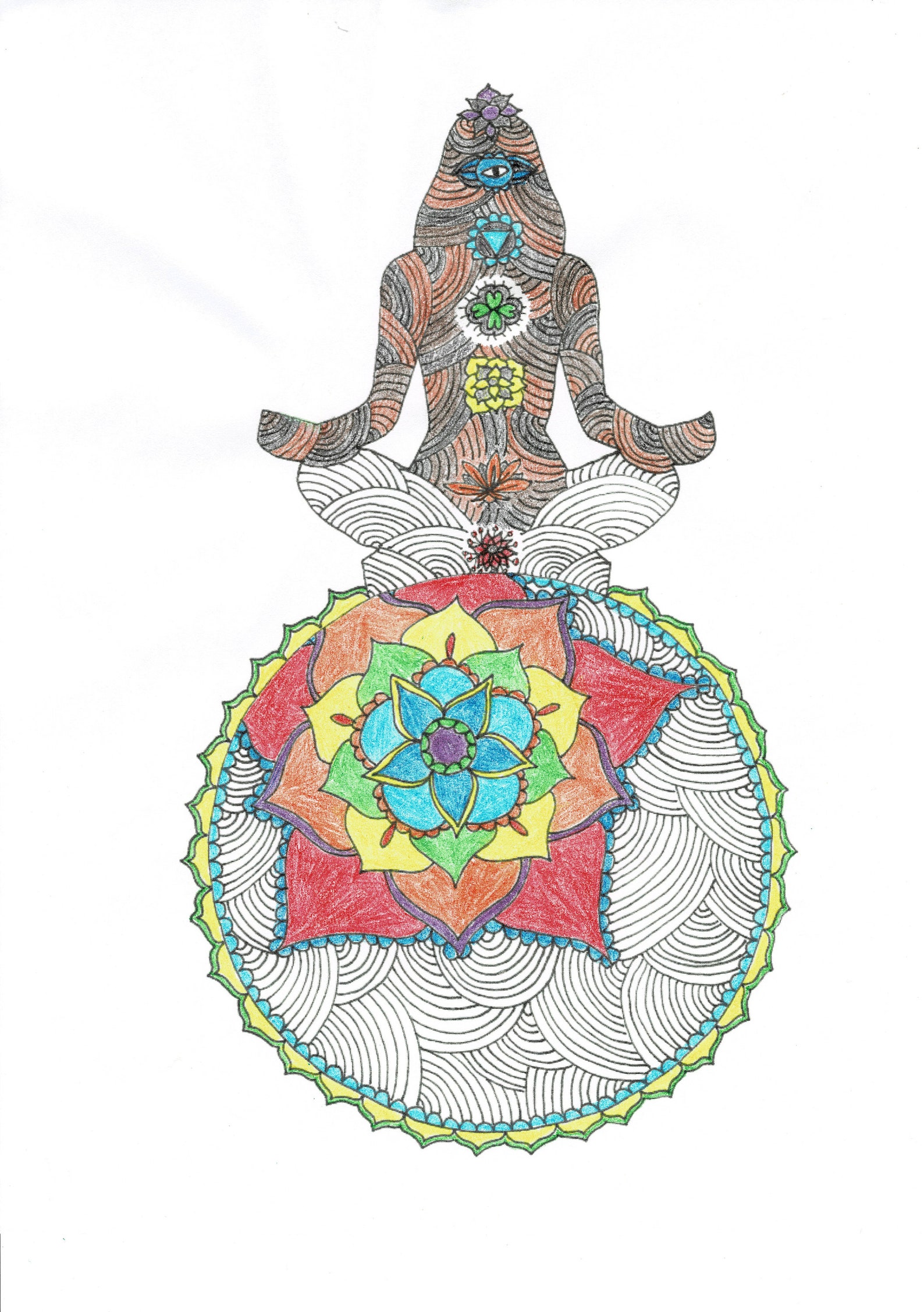 Chakra Coloring Page - DIGITAL DOWNLOAD - Adult Coloring, Birth ...