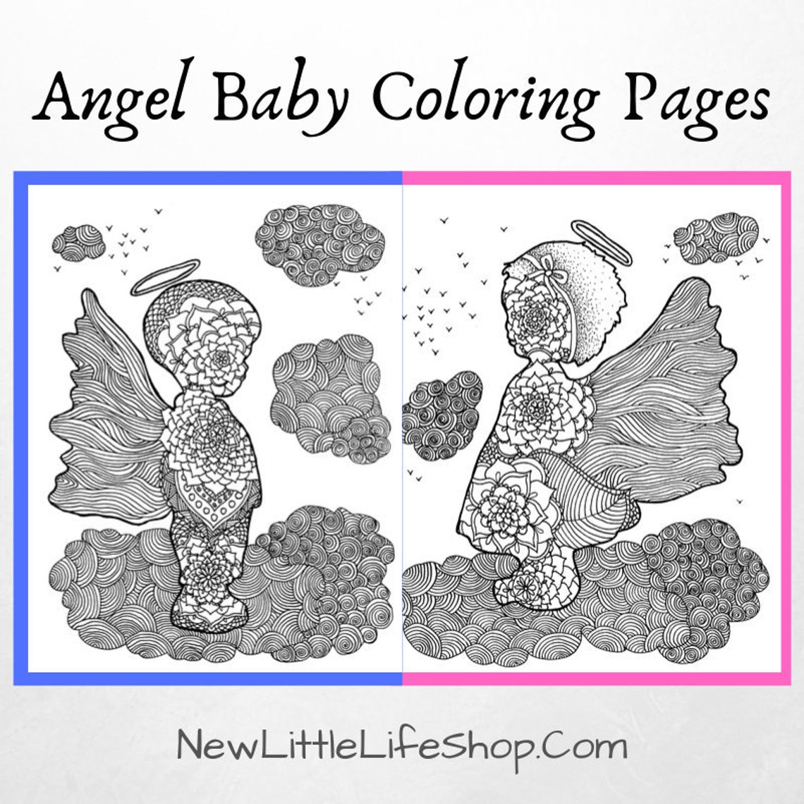 Angel Baby Coloring Page - DIGITAL DOWNLOAD - Pregnancy Loss, Adult ...