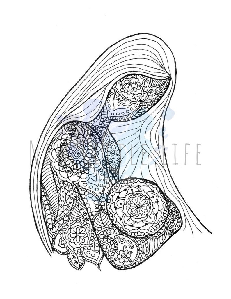 Breastfeeding Coloring Page - DIGITAL DOWNLOAD - Birth Art, Adult ...